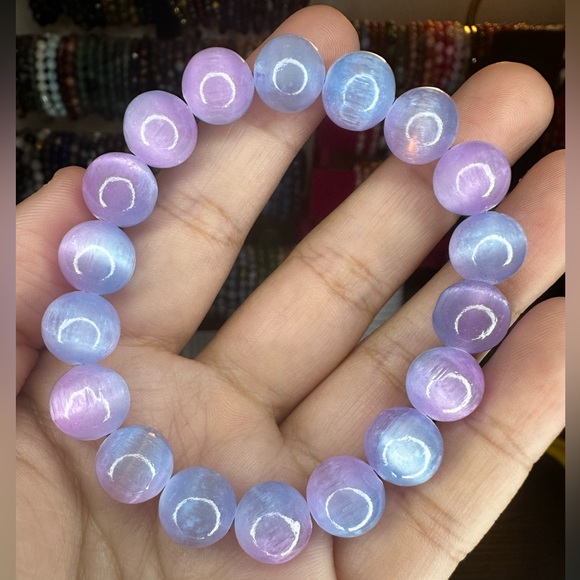 Jewelry | 1mm Blue And Purple Selenite Bracelet | Poshmark